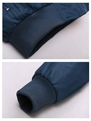 PASOK Men's Lightweight Softshell Coat Outerwear Zipper Windbreaker Flight Bomber Jacket Navy M