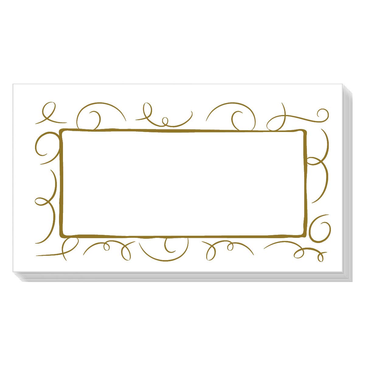 PaperDirect White Cover Stock Place Cards with Filigree Gold Foil Border, 200-Pack