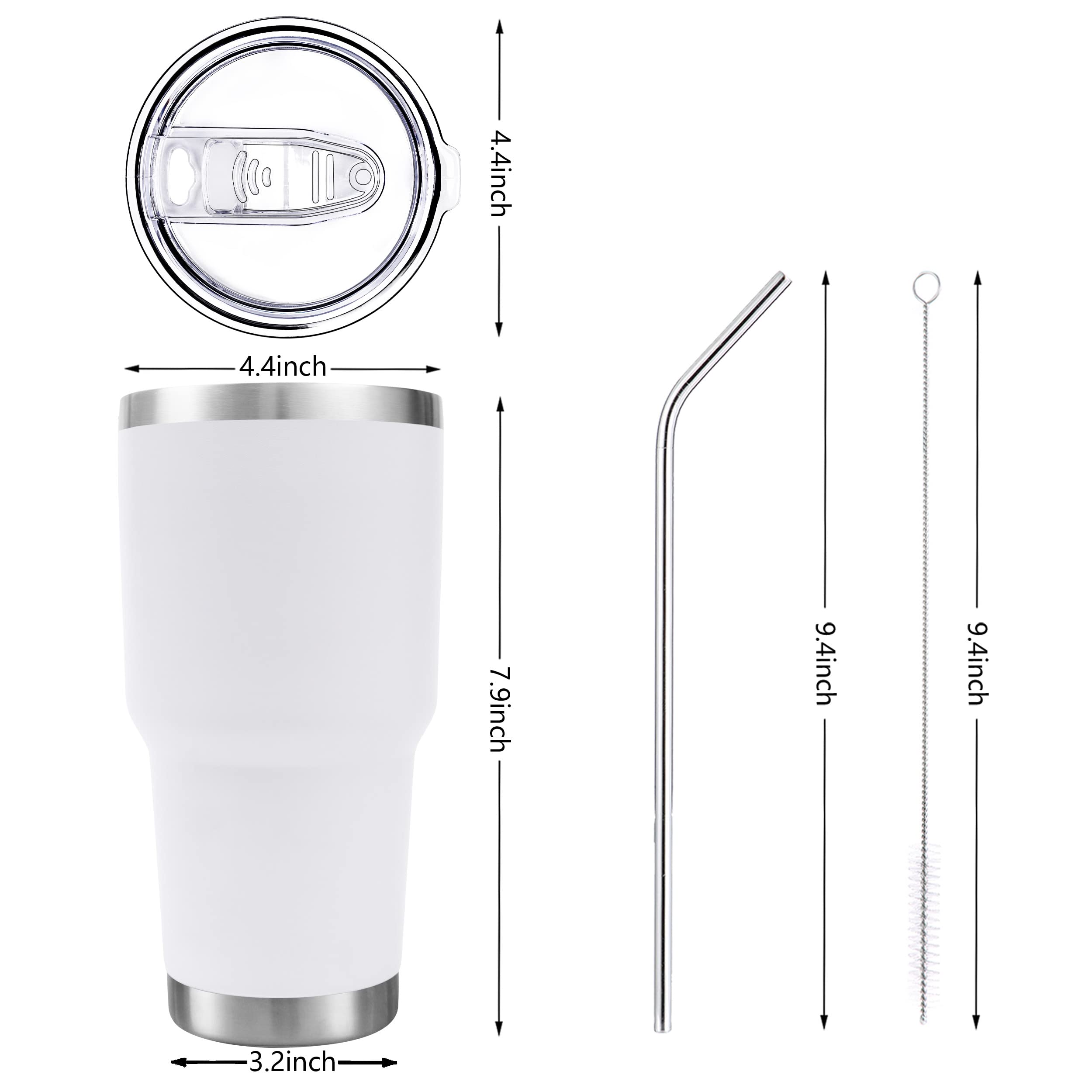 Toopify 30 oz Stainless Steel Insulated Tumbler Travel Mug with Straw Slider Lid, Cleaning Brush, Double Wall Vacuum
