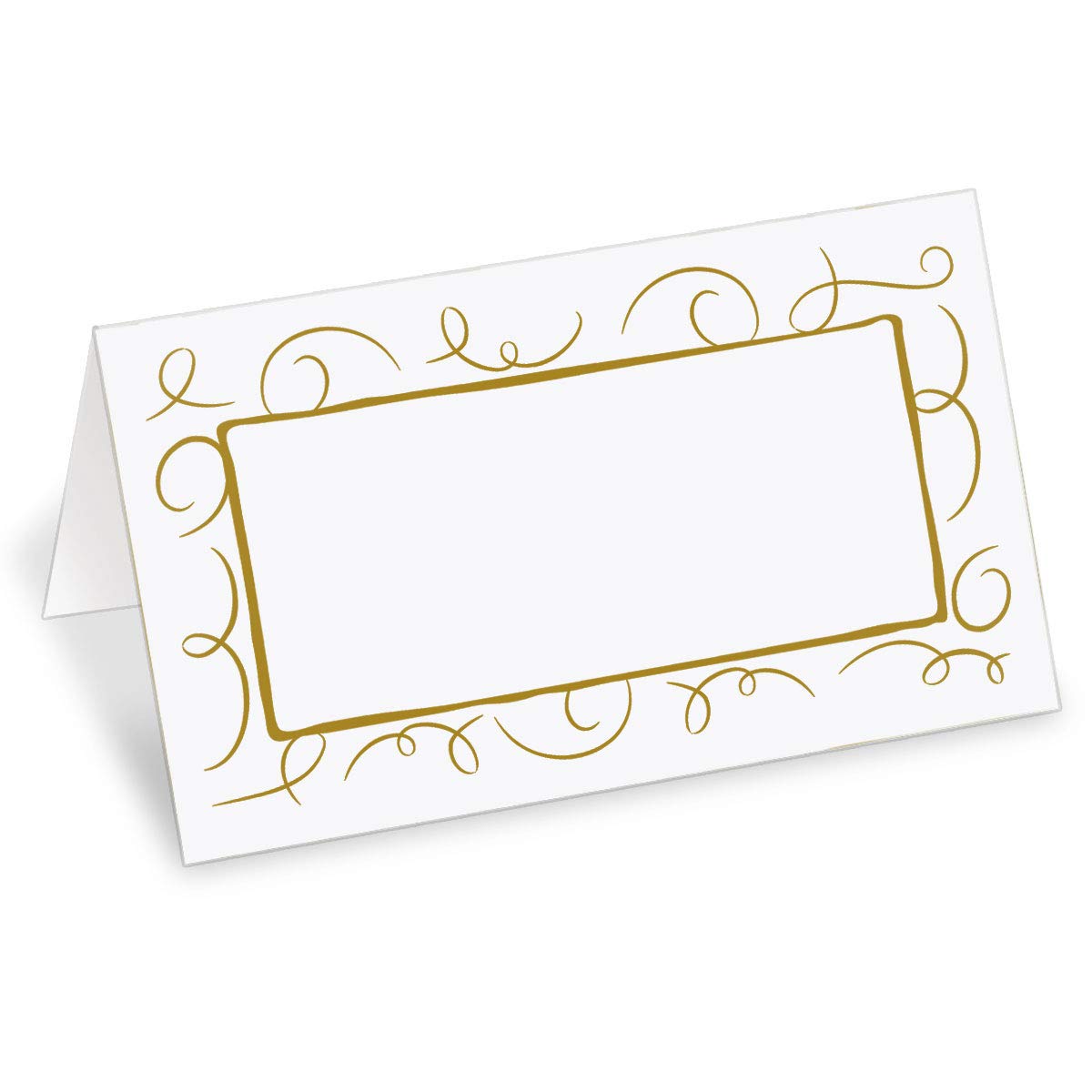 PaperDirect White Cover Stock Place Cards with Filigree Gold Foil Border, 200-Pack