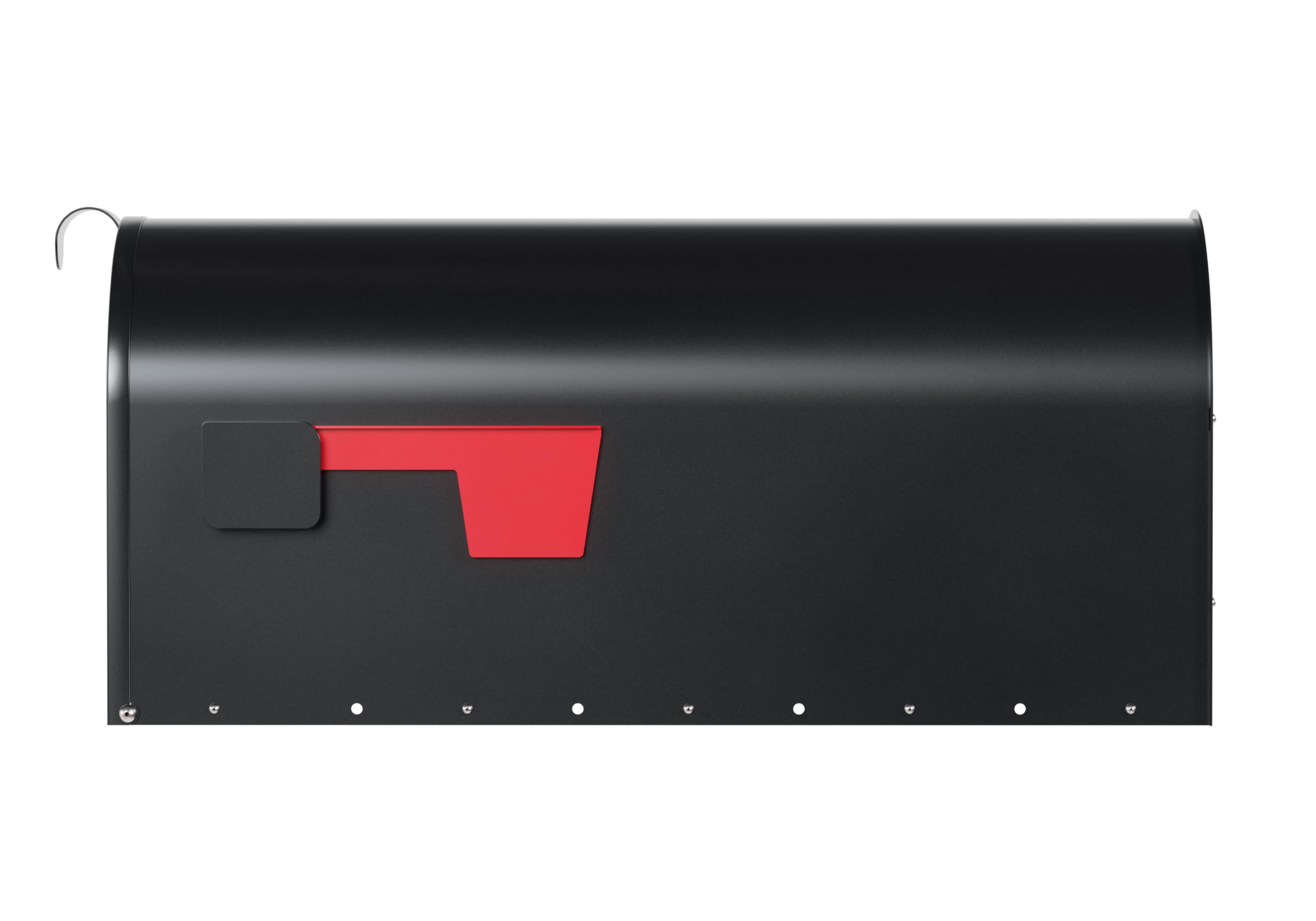 Mailboxes for Outside Post Mount with Durable Aluminium Flag - Medium Capacity, Black, Galvanized Steel - 6.92 in. W x 8.87in. H x 20.05 in. L - Metal Mailbox