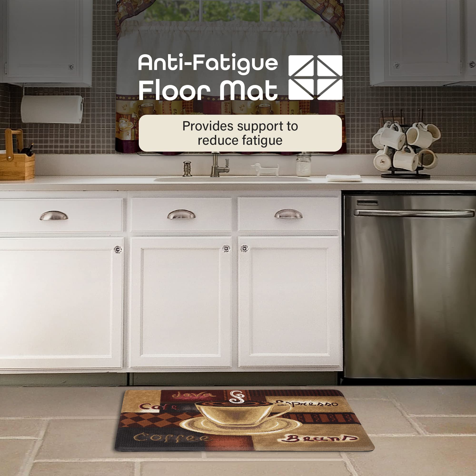 Achim Home Furnishings Anti Fatigue Mat 18x30 - Coffee