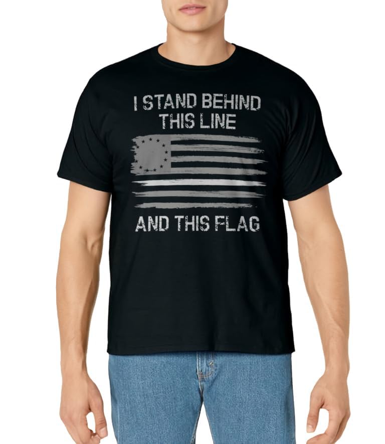 Corrections Officer Betsy Ross Flag Patriotic Thin Grey Line T-Shirt