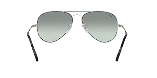 Ray-Ban RB3689 Aviator Metal II Evolve Polarized Sunglasses, Silver/Photochromic Azure Gradient Blue, 58 mm