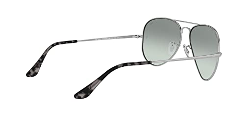 Ray-Ban RB3689 Aviator Metal II Evolve Polarized Sunglasses, Silver/Photochromic Azure Gradient Blue, 58 mm