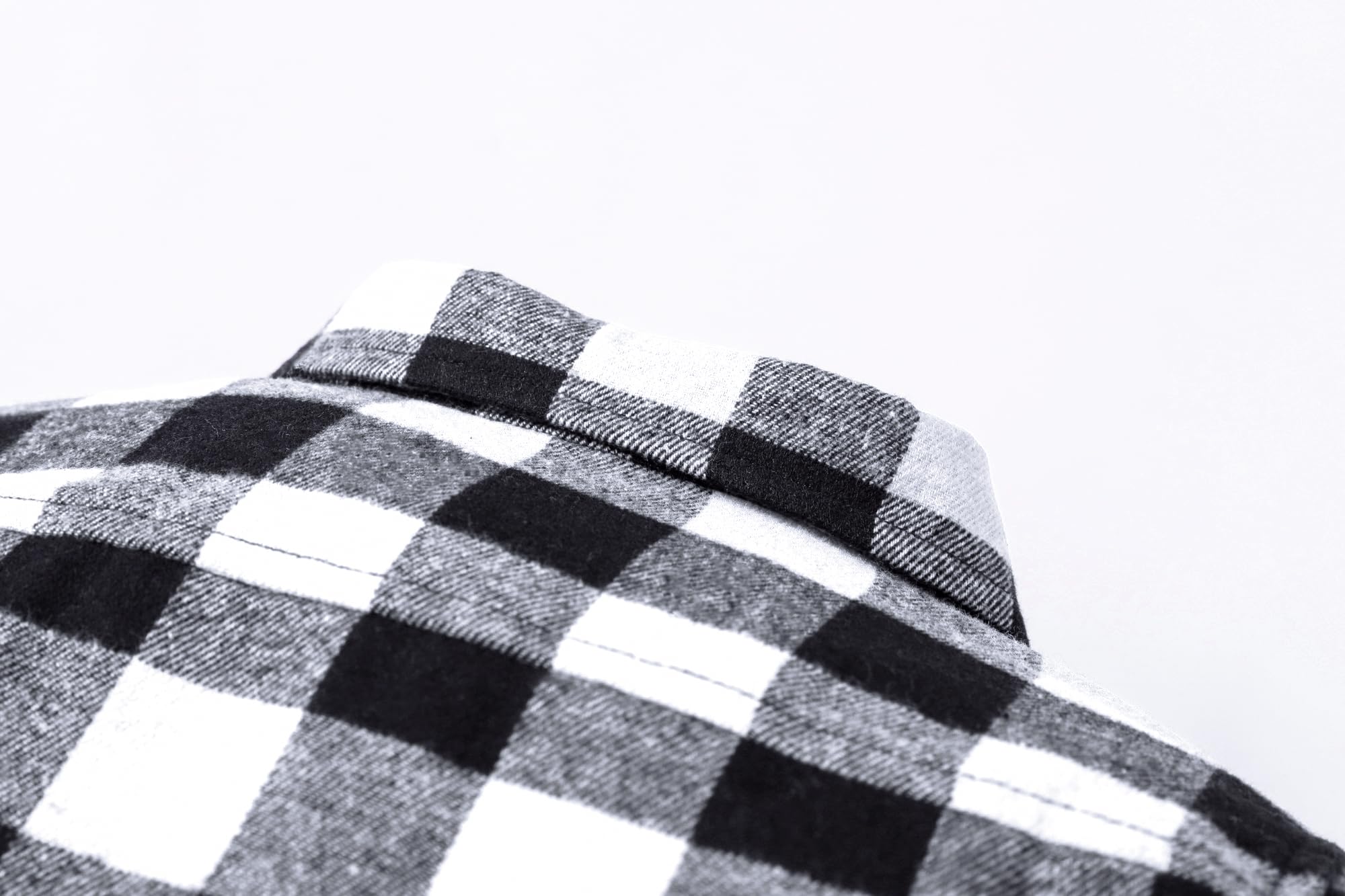SANGTREE Mens Flannel Plaid Shirts Casual Long Sleeve Button Down Shirt Dad and Son Matching Shirts (Black White, XXL)