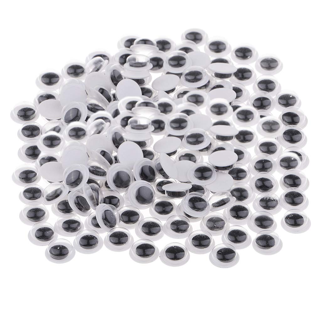 Baosity 400Pcs Bulk Wiggle Eye Round Plastic Clear Moving Eyes Wobbly Googly Adornments - 8mm, 10mm