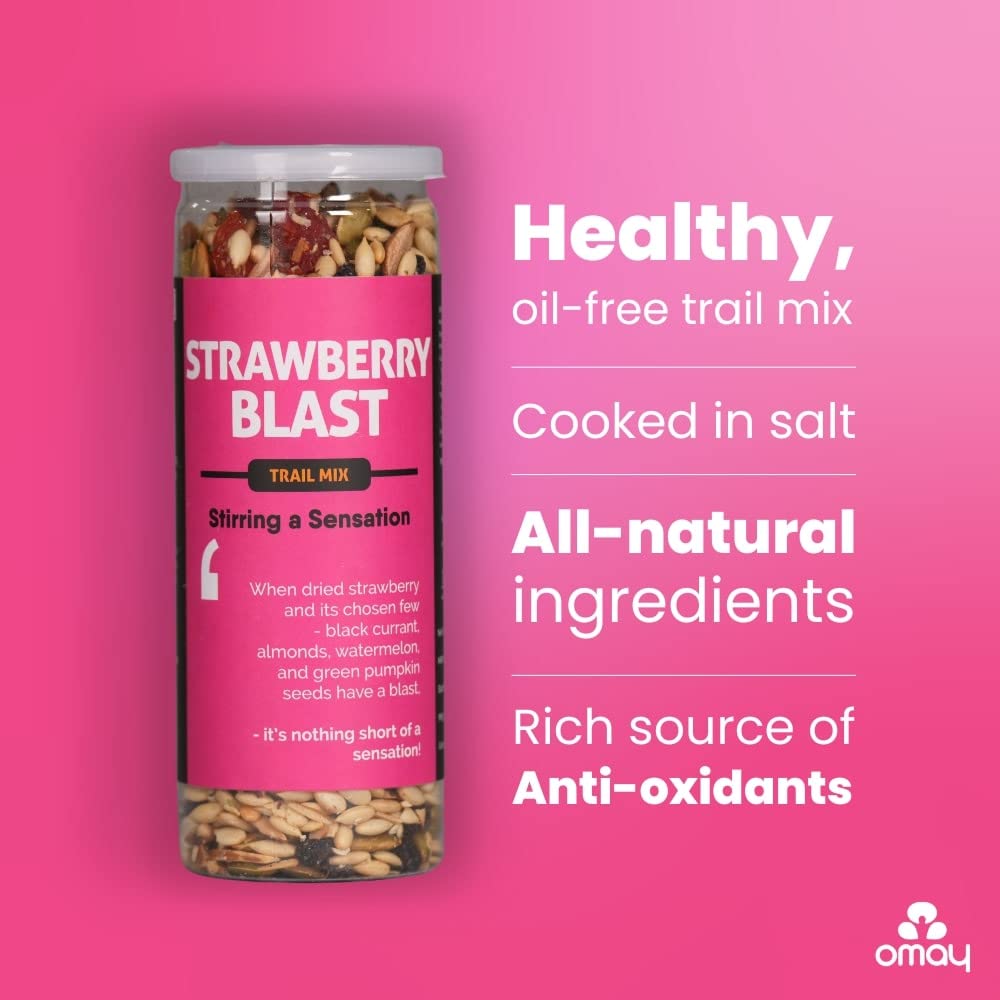 Omay Foods Strawberry Blast Trail Mix, 160G