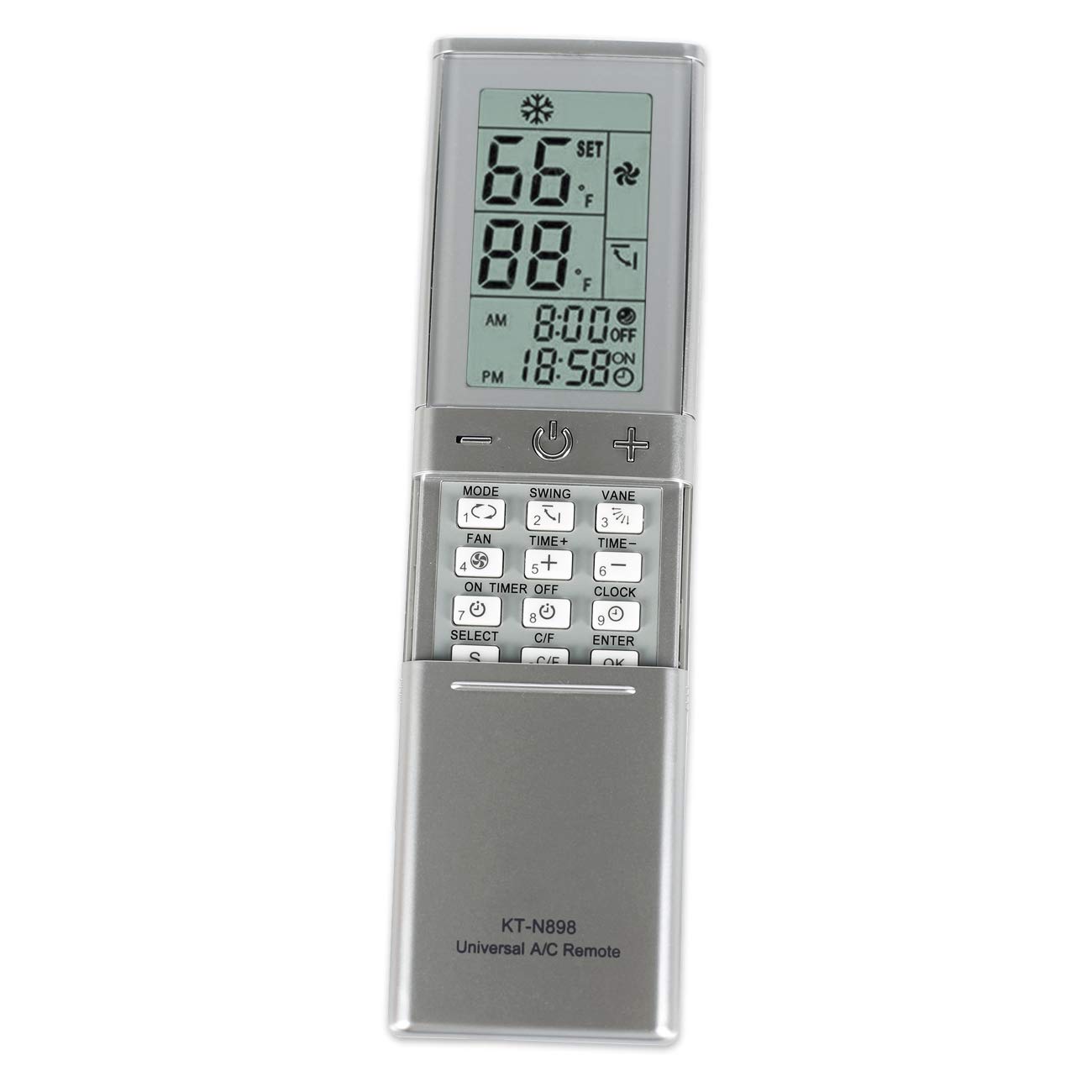 Universal Air Conditioner Remote Control KT-N898 Replaced for Haier LG Gree Daikin Midea Panasonic Samsung Toshiba Carrier Fujitsu Hitachi Mitsubishi Sanyo Hyundai Sharp and More Than 2000 Brands