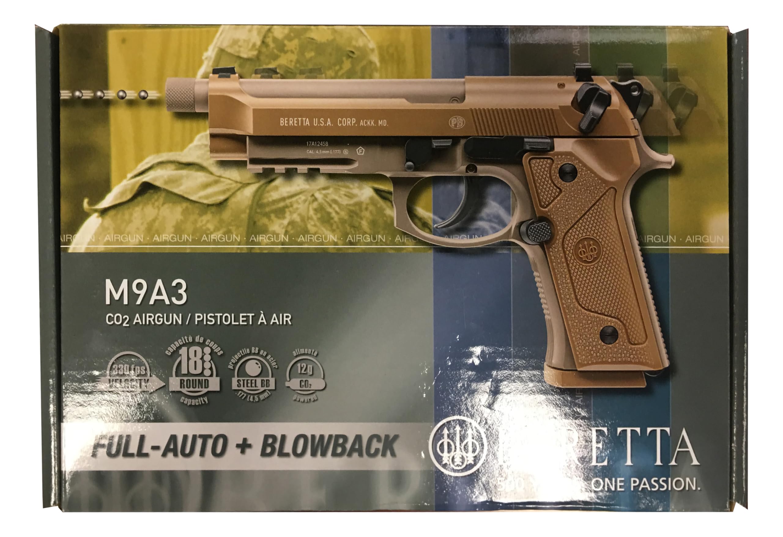 Umarex Beretta M9A3 Blowback Full-Auto .177 Caliber BB Gun Air Pistol