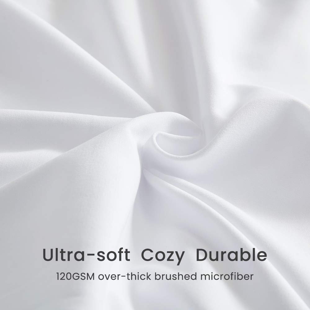 SLEEP ZONE Queen Size Duvet Cover Cooling NANOTEX Tech with Zipper Closure & 8 Corner Ties - Super Soft & Breathable All Season Comforter Cover Set 3 Pieces (White, Queen)