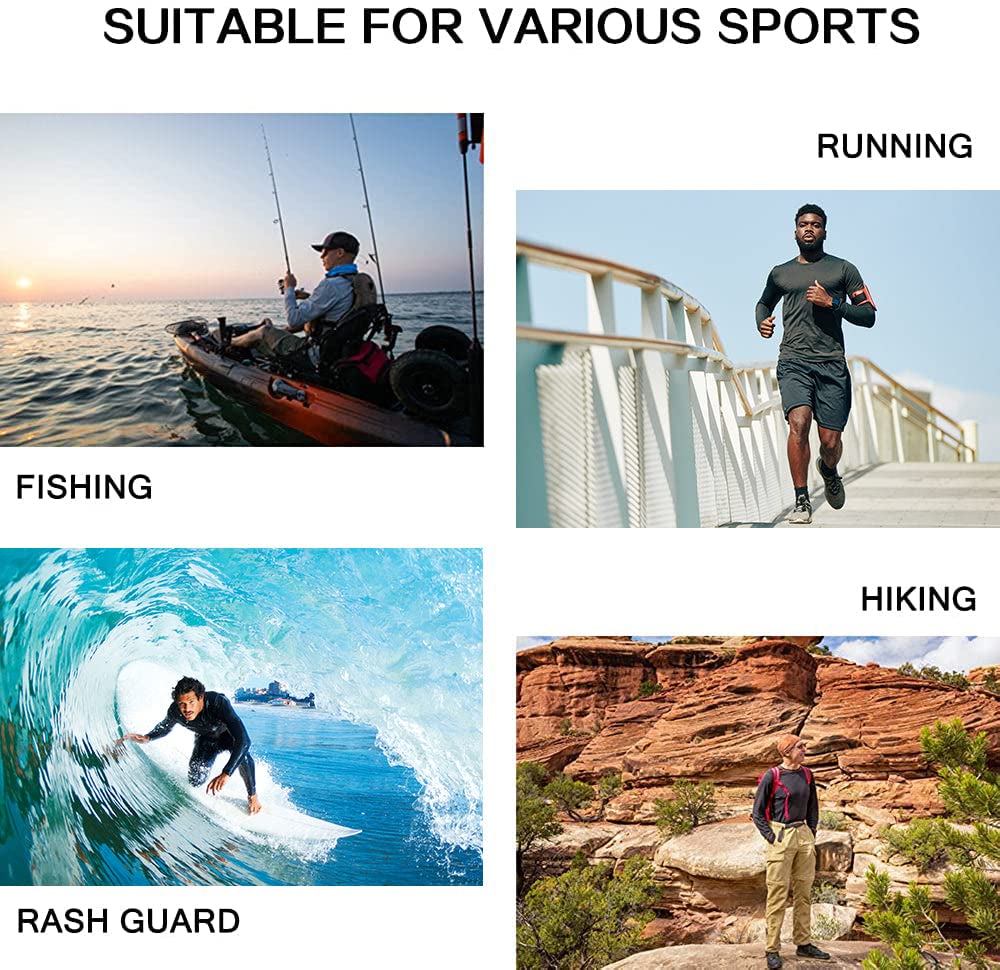 Willit Men's Sun Shirts UPF 50+ Rash Guard Long Sleeve Sun Protection Hoodie SPF UV Fishing Lightweight Athletic Running White M