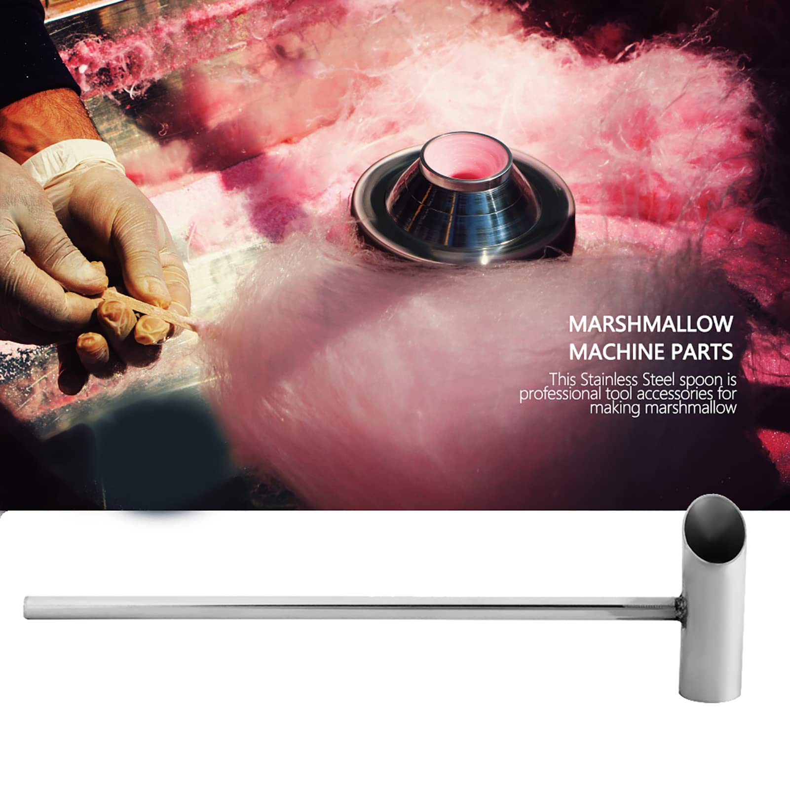 Cotton Candy Scoop,Cotton Candy Scoop,Cotton Candy Scoop for Sugar Cotton Candy Floss 29cm/11.6in Safe Stainless Steel Sugar Spoon Marshmallow Machine for Cotton Candy Floss Machine Spare Parts
