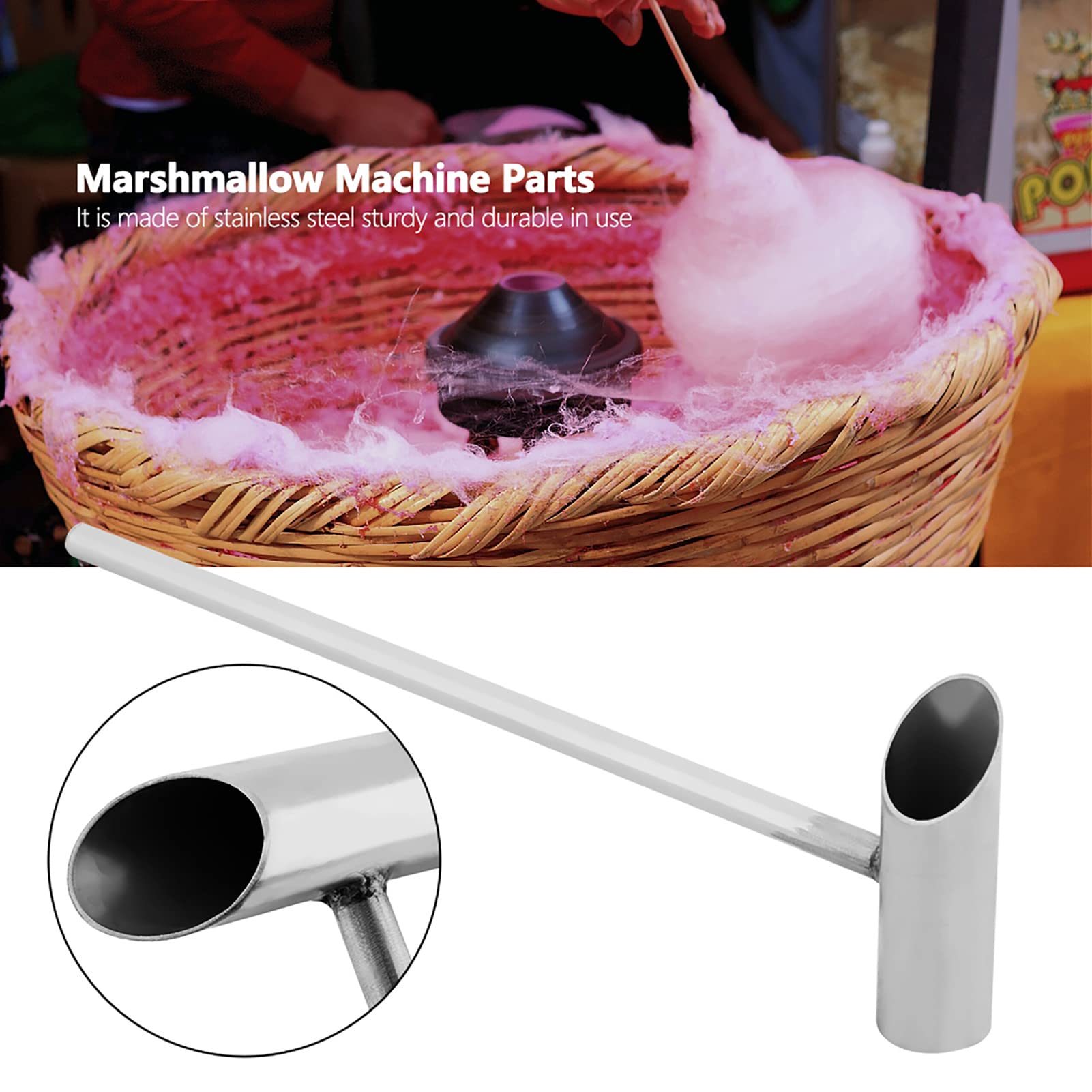Cotton Candy Scoop,Cotton Candy Scoop,Cotton Candy Scoop for Sugar Cotton Candy Floss 29cm/11.6in Safe Stainless Steel Sugar Spoon Marshmallow Machine for Cotton Candy Floss Machine Spare Parts