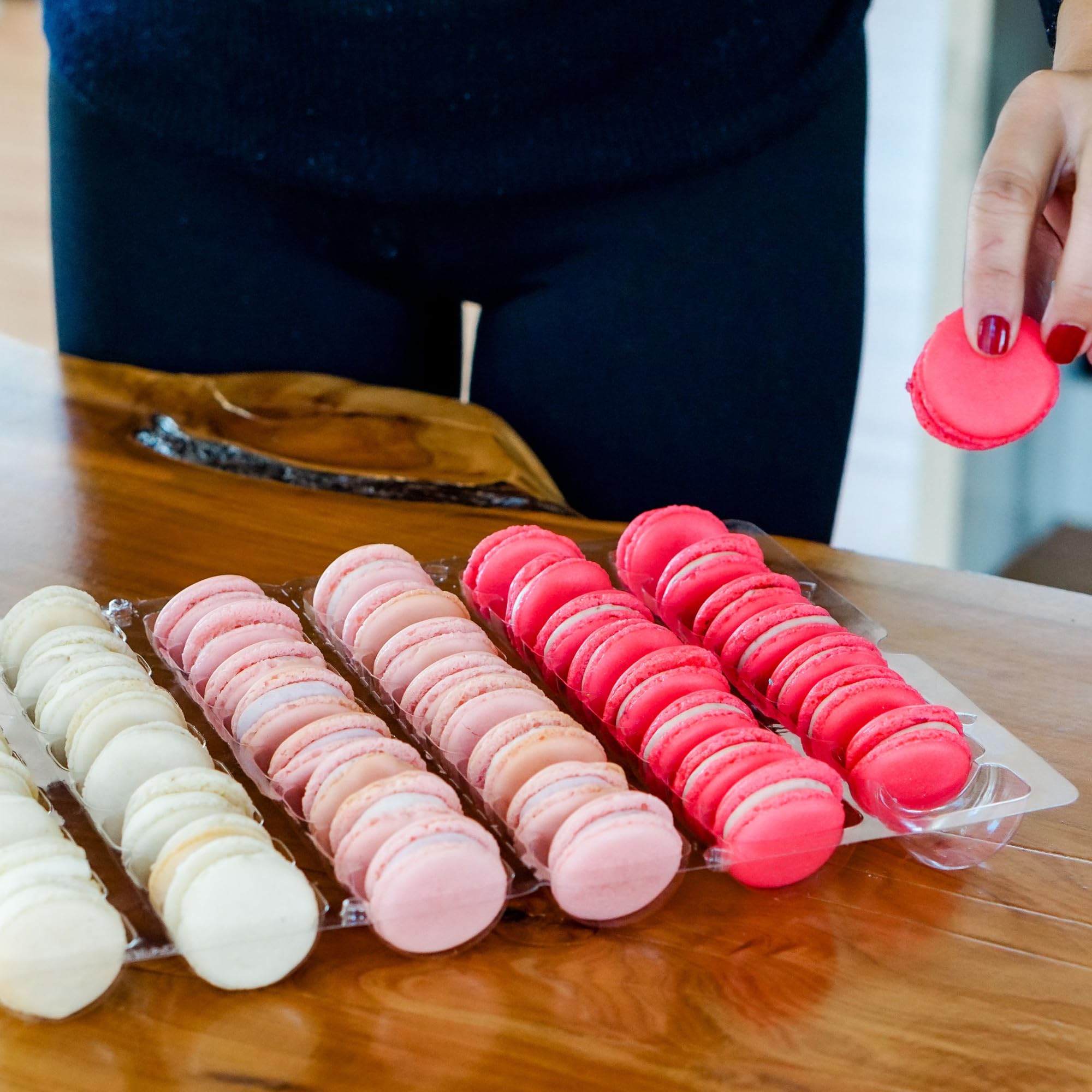 Pink Macarons Assortment - Baby Shower Macaroons - It's a Girl - French Cookies Set - Gluten-Free - Handmade by French Chefs - Assorted Pink Theme Macaron (48 Macarons)