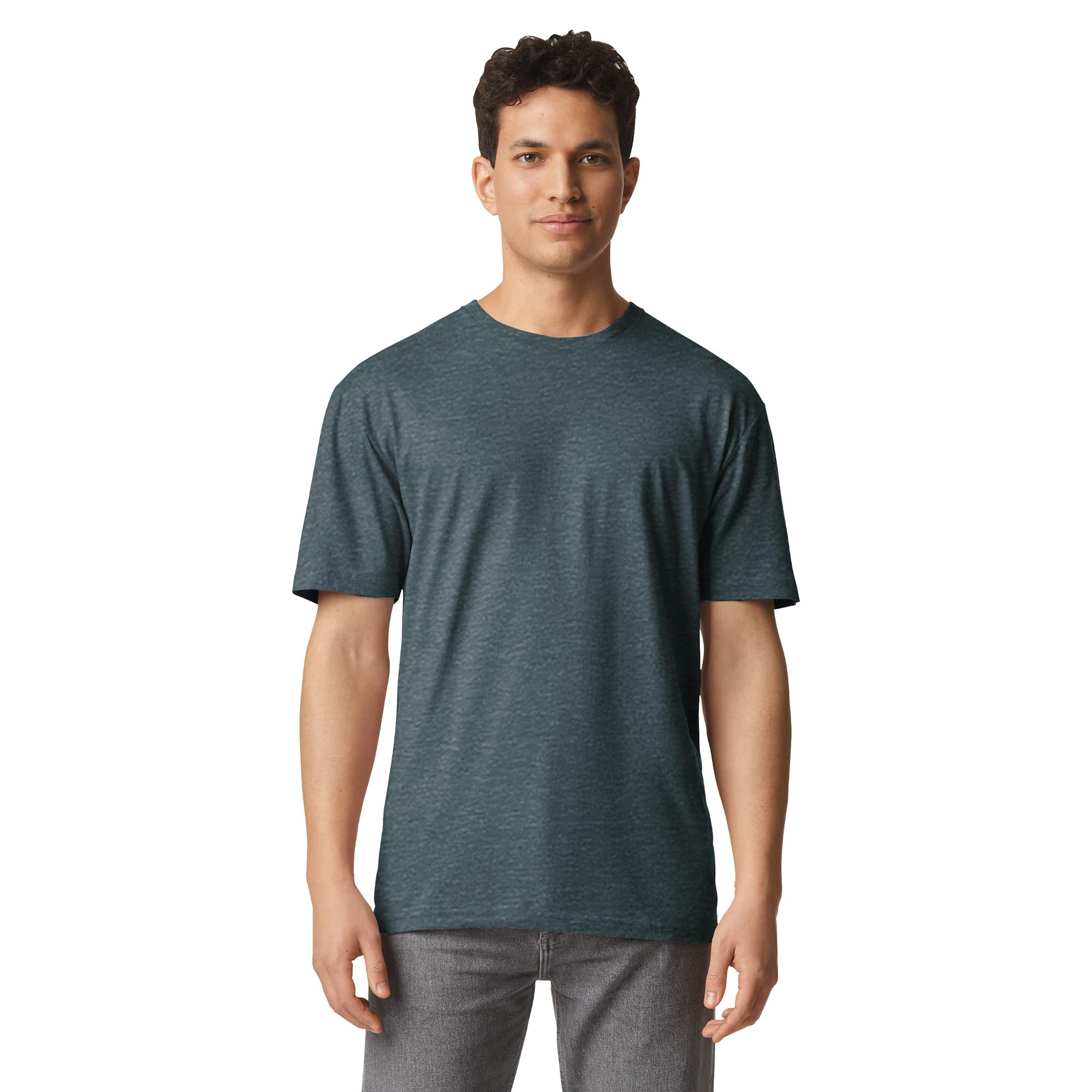 Gildan Adult Softstyle Cotton T-Shirt, Style G64000, Multipack, Dark Heather (2-Pack), X-Large