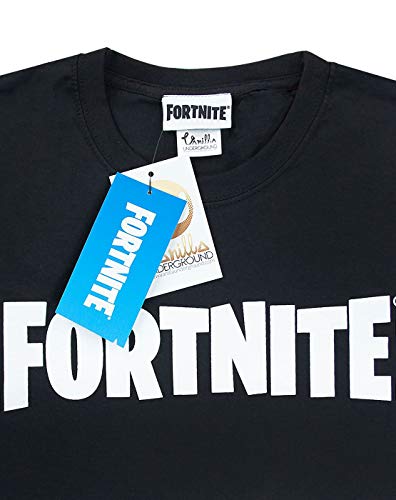 FORTNITE Logo Boys T-Shirt Black Short Sleeved Gamer Top 9-11 Years