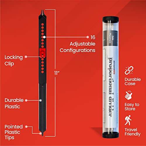 Accurasee Artist 11 Inch Proportional Divider - Upgraded Drawing Supplies & Drafting Tools - Adjustable Caliper & Subject Dividers for Art Drawing Tools
