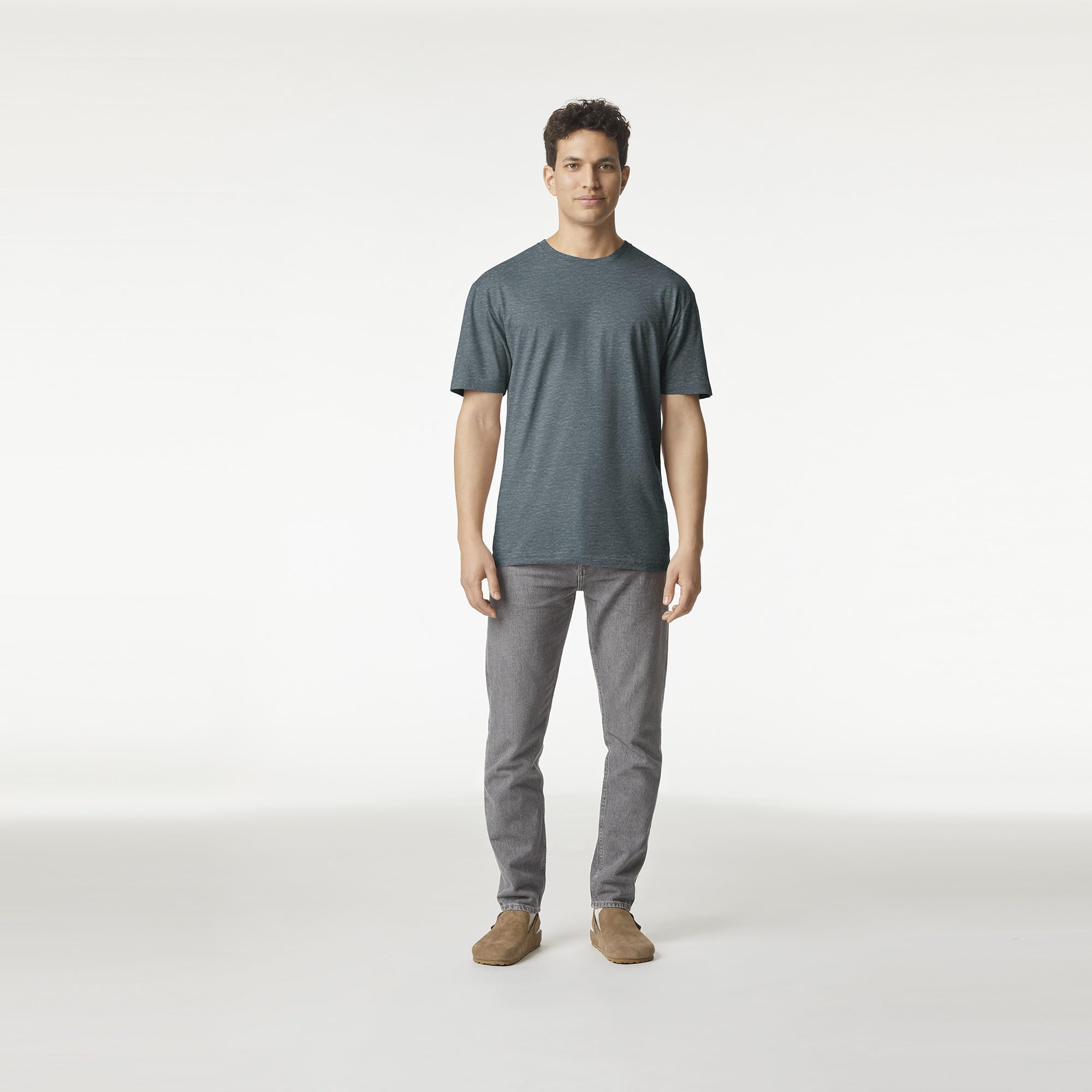 Gildan Adult Softstyle Cotton T-Shirt, Style G64000, Multipack, Dark Heather (2-Pack), X-Large