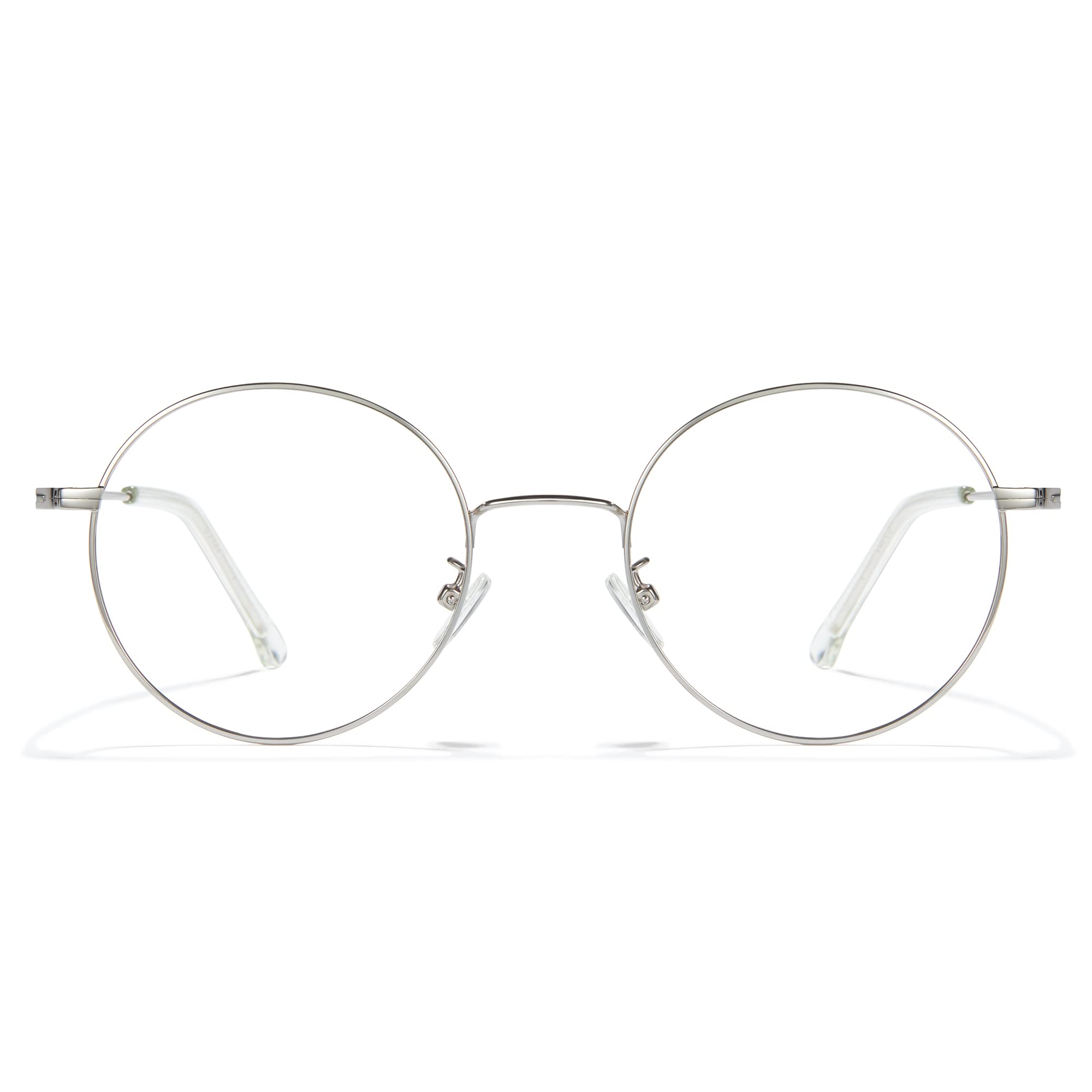Cyxus Blue Light Glasses for Women Men Round UV Blocking Computer Glasses Clear Lens Metal Large Frame Eyewear Ultra Light Relieve Digital Screen Eye Strain, Headache