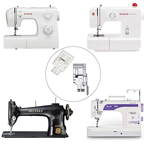 1/4 inch Presser Foot Quilting Patchwork Foot with Edge Guide, 1/4 Inch Clear View Quilting Presser Foot, Fit for Singer Brother Babylock Janome Simplicity Low Shank Sewing Machine(2pcs)