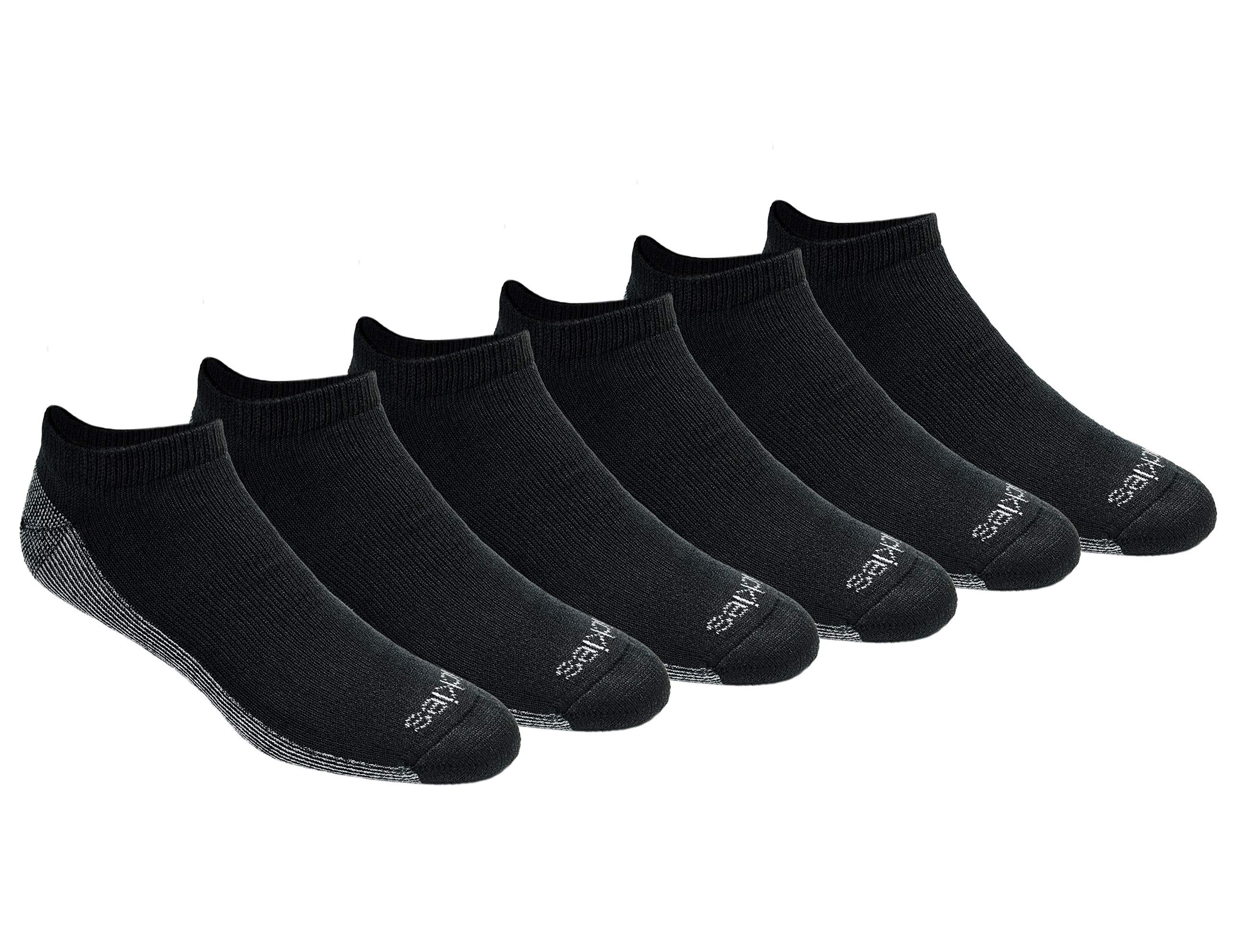 Dickies Men's Dri-Tech Moisture Control No Show Socks, Available in M-XXL (6, 12, Black (6 Pairs), Large