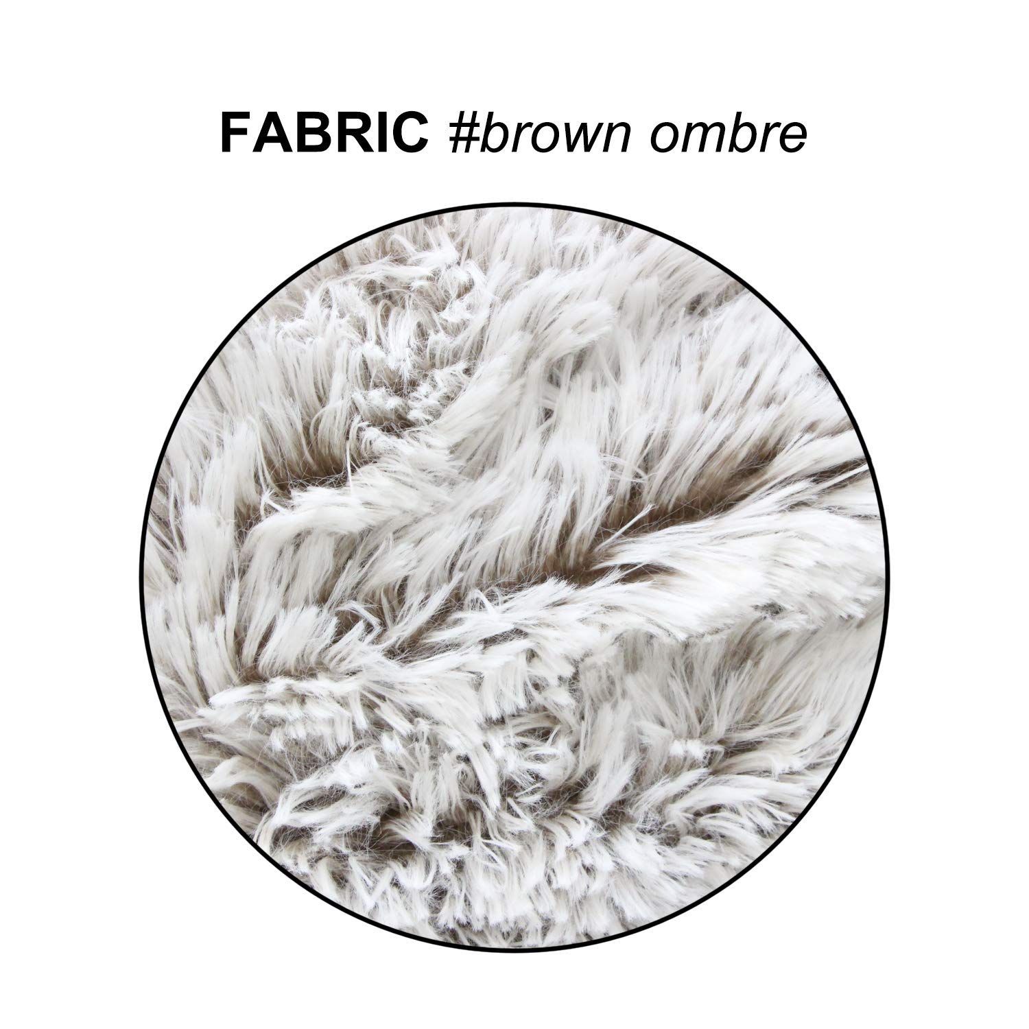 Uhomy 2 Packs Full Home Decorative Fluffy Plush Pillow Covers 18"x18", Luxury Fuzzy Artificial Fur Throw Pillow Case Double Side Fluffy Cushion Cover for Sofa Bed Couch Brown Khaki Ombre 45x45 cm