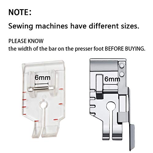 1/4 inch Presser Foot Quilting Patchwork Foot with Edge Guide, 1/4 Inch Clear View Quilting Presser Foot, Fit for Singer Brother Babylock Janome Simplicity Low Shank Sewing Machine(2pcs)