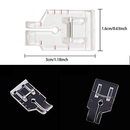 1/4 inch Presser Foot Quilting Patchwork Foot with Edge Guide, 1/4 Inch Clear View Quilting Presser Foot, Fit for Singer Brother Babylock Janome Simplicity Low Shank Sewing Machine(2pcs)