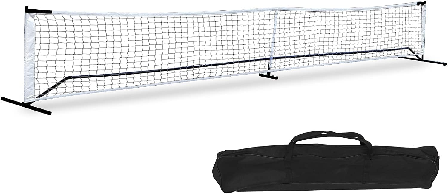 BBBuy 22FT Portable Pickleball Net Stand Set Metal Frame and Regulation Size Net w/Carrying Bag Indoor Outdoor Activities Game Play