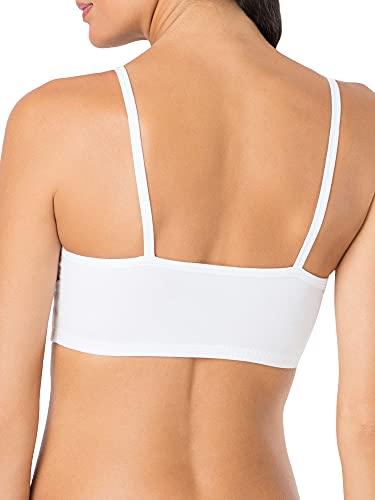 Fruit of The Loom Womens Spaghetti Strap Cotton Pull Over 3 Pack Sports Bra, Blushing Rose/White/Black Hue, 32