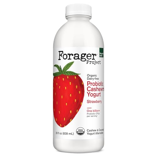 Forager Project Probiotic Drinkable Cashewmilk Yogurt Strawberry, 28-Ounce