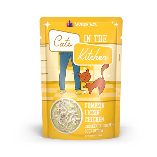 Weruva Cats in The Kitchen, Pumpkin Lickin' Chicken with Chicken Breast in Pumpkin Soup Cat Food, 3oz Pouch (Pack of 12)