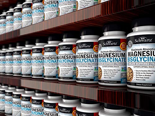 Magnesium Bisglycinate Chelated Supplement - High Absorption Magnesium Supplement for Muscle, Bone & Joint Support - Non-GMO, Non-Laxative, Fully Buffered for Maximum Bioavailability - 180 Capsules