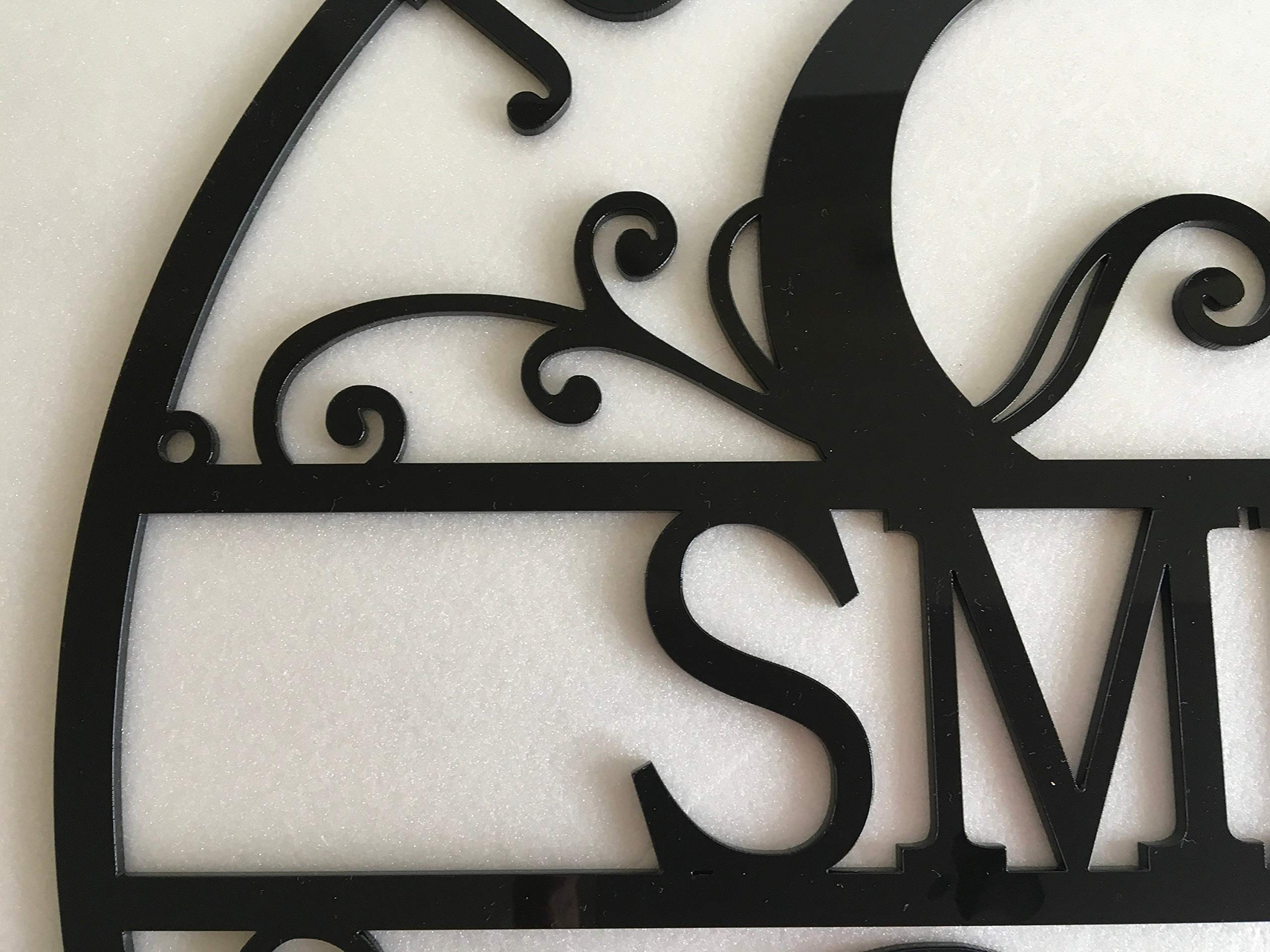 Personalized Name Sign, Custom Last Name Sign, Initial Split Letter, Wreath Monogram, Wedding Gift for Couples, Custom First Names, Door Hanger, Est. Sign, Wall Decor, Housewarming Gift (Design 1)