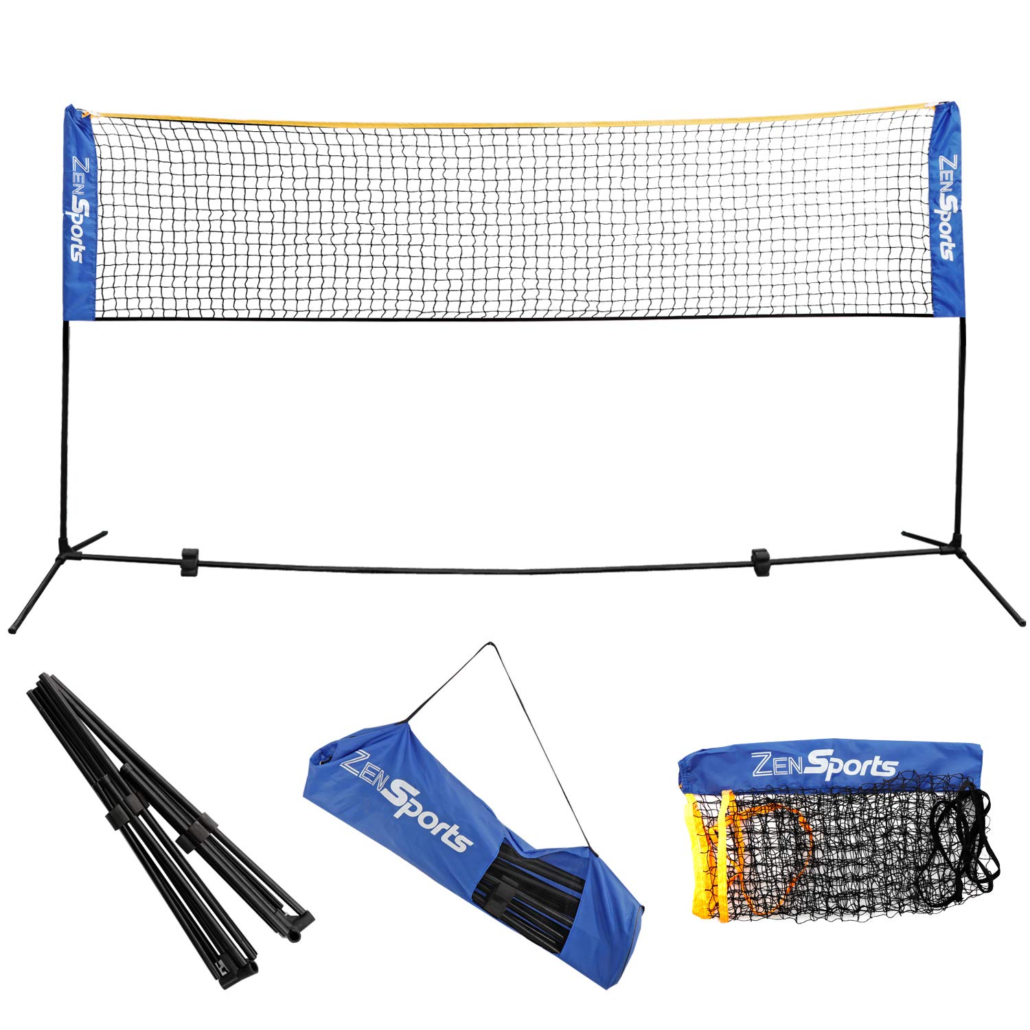ZENY 10ft Portable Badminton Net Tennis Net for Soccer, Pickleball, Kids Volleyball Indoor Adjustable Height 2.5ft to 5ft for Outdoor Court Backyard Beach Games