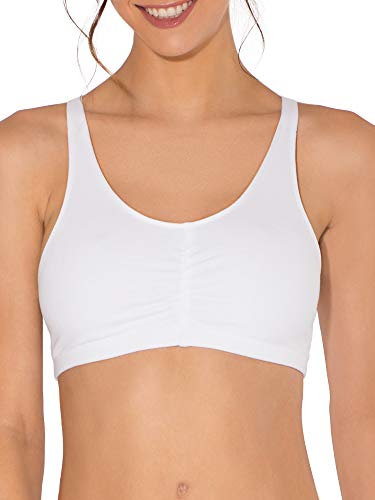Fruit of the Loom womens Adjustable Shirred Front Racerback Sports Bra, Mint Chip/White/Grey Heather - 3 Pack, 40 US