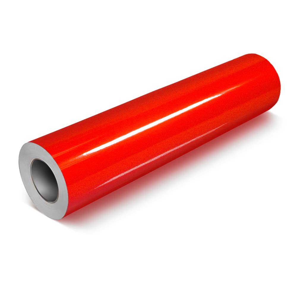 VViViD DECO65 Reflective Permanent Adhesive Craft Vinyl Roll for Cricut, Silhouette & Cameo (Red, 12" x 4ft (w/Transfer 12" x 12"))