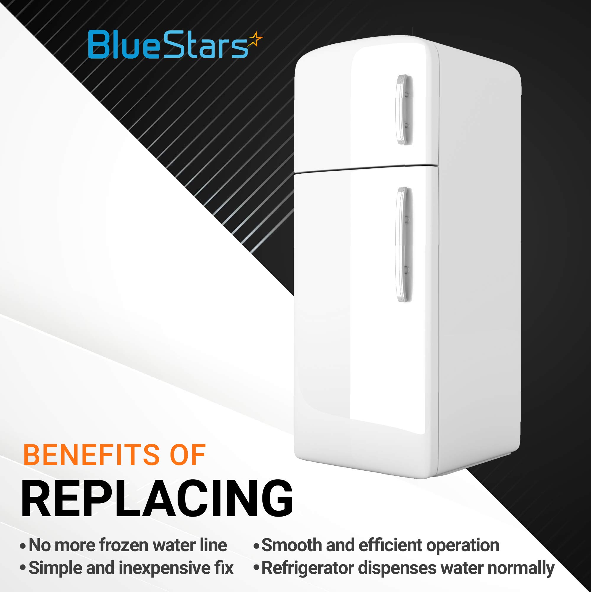 BlueStars WR49X10173 Refrigerator Dispenser Water Tube Heater Kit - Compatible with G.E & Kenmore Refrigerators - Replaces PS1766223 1381601 AP4318572