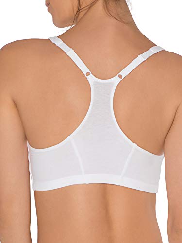 Fruit of the Loom womens Adjustable Shirred Front Racerback Sports Bra, Mint Chip/White/Grey Heather - 3 Pack, 40 US