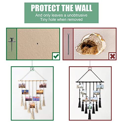 Assenic 32PCS Picture Hanger Nails, Double Headed Push Pins Used for Hanging Picture Photo Ornament Clock Key , Picture Hanging Hardware Convenient and Suitable for Home Office and School Decoration.