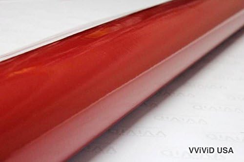 VViViD Red Gloss Car Wrap Vinyl Roll with Air Release Adhesive 3mil (1.5ft x 5ft)