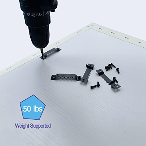Heavy Duty Sawtooth Picture Hangers Supports 50 lbs, 50 Pack Heavy Sawtooth Hangers with Screws, Picture Hanging Solutions for Hanging Canvas Photos Frame Clock Paintings Artwork