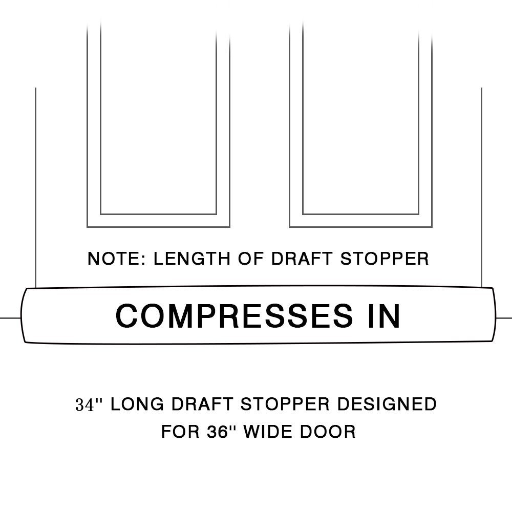 KindoBest Door Draft Stopper Geometry Moroccan Pattern - 35”L x 5”W x 2.5”H Heavy Duty Durable Door/Window Draft Blocker（Gray）