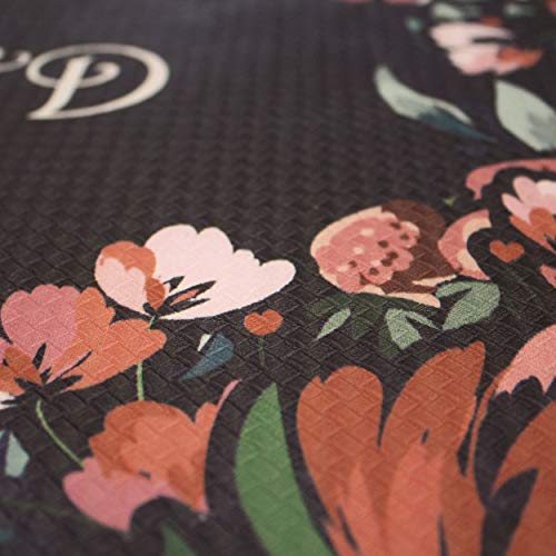 Chef Gear Floral Novelty Wellness Anti-Fatigue Kitchen Mat, Cooking & Standing Relief, Memory Foam & Skid-Resistant, 20" x 39", Brown Red