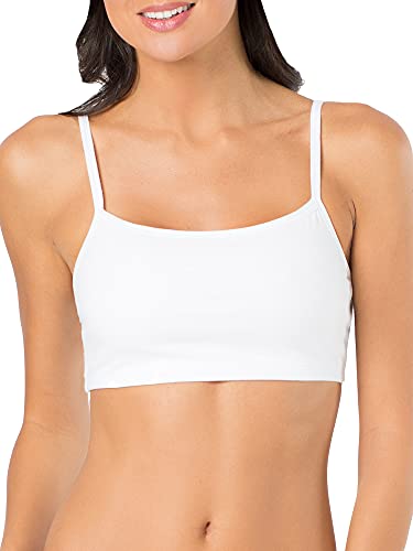 Fruit of The Loom Womens Spaghetti Strap Cotton Pull Over 3 Pack Sports Bra, Blushing Rose/White/Black Hue, 44