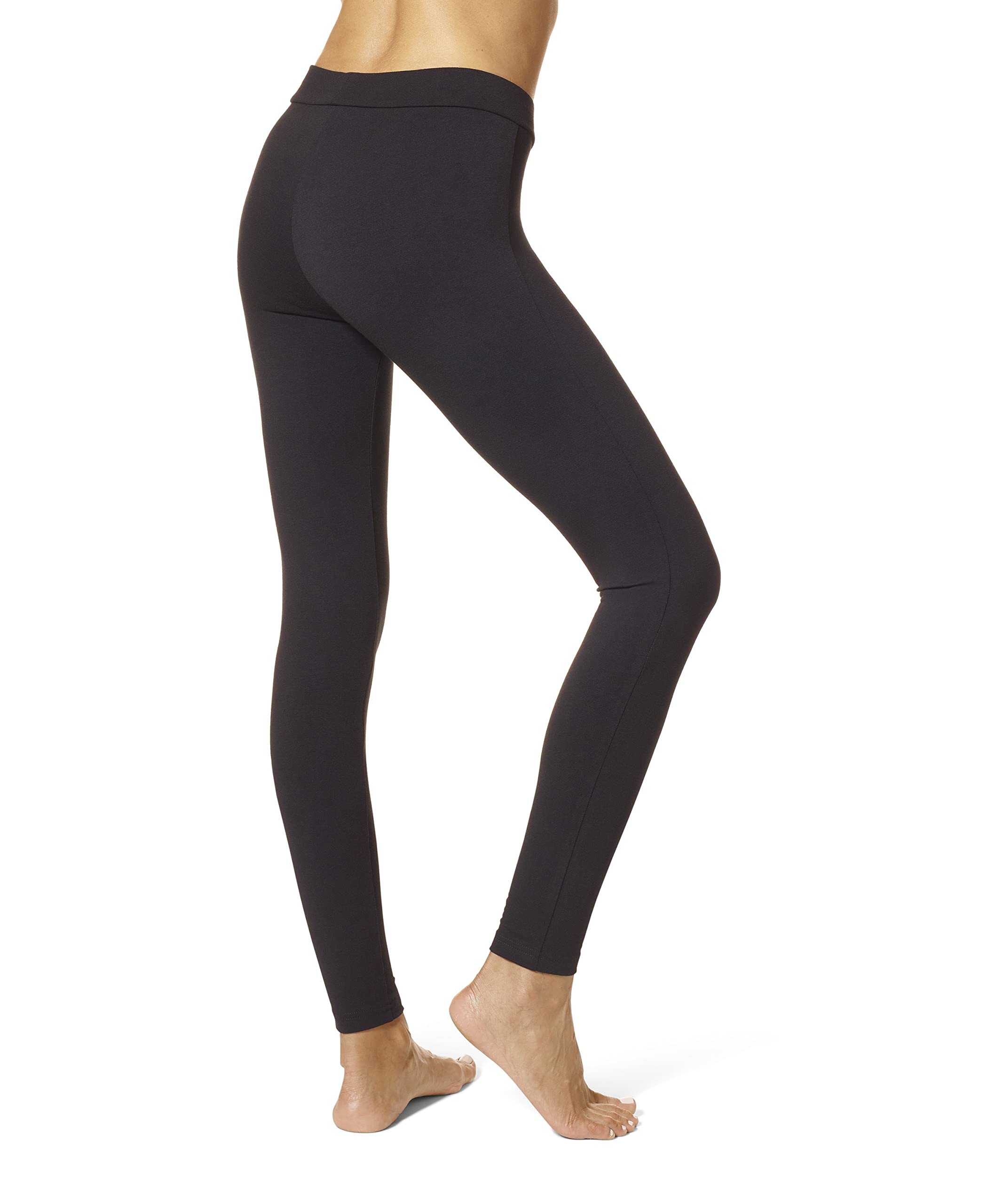 Hue Women's Wide Waistband Blackout Cotton Leggings, Assorted Hosiery, Black, X-Large US