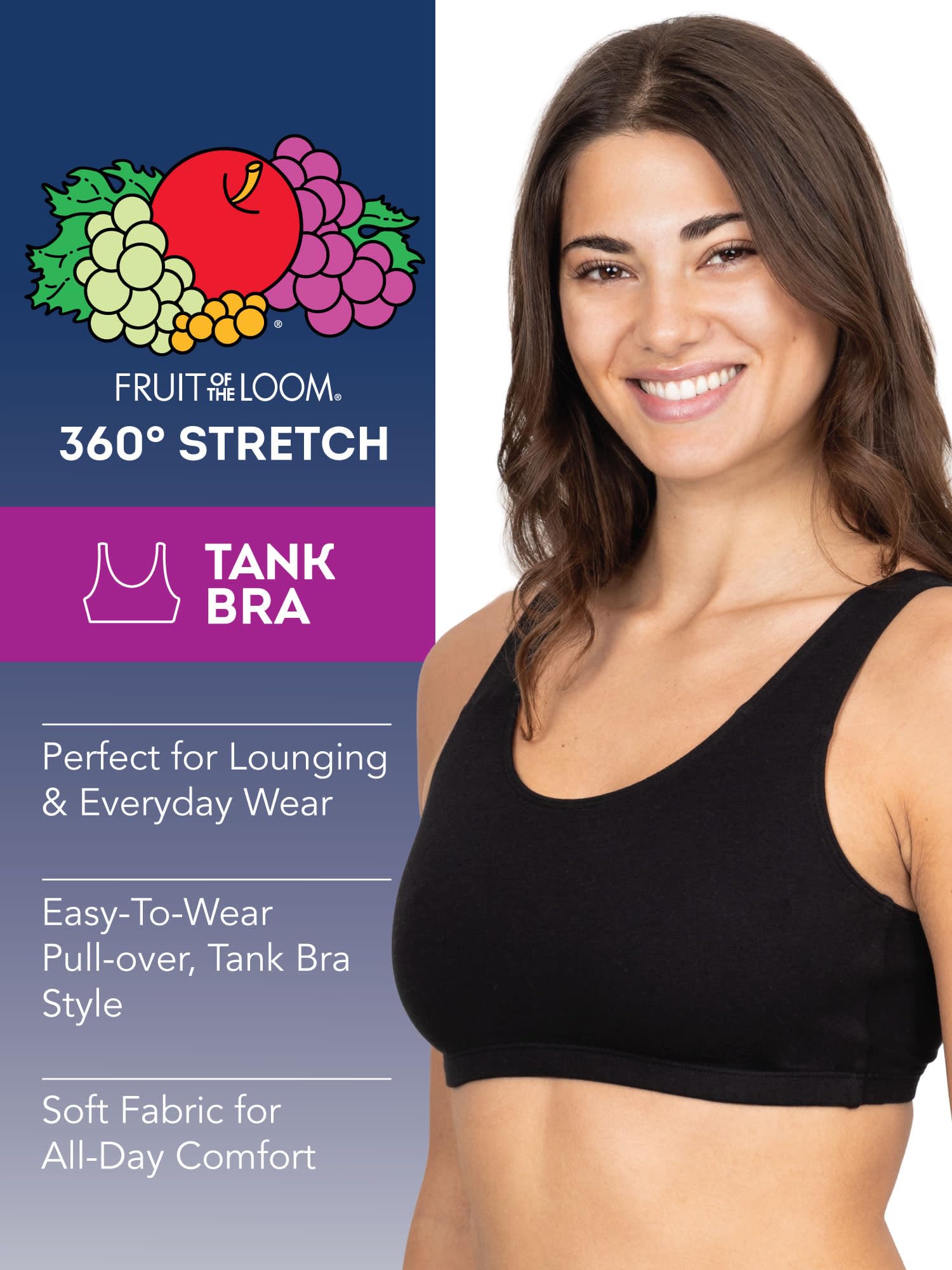 Fruit Of The Loom Womens Built Up Tank Style Sports Bra, Mint Chip/White/Grey Heather, 44 US