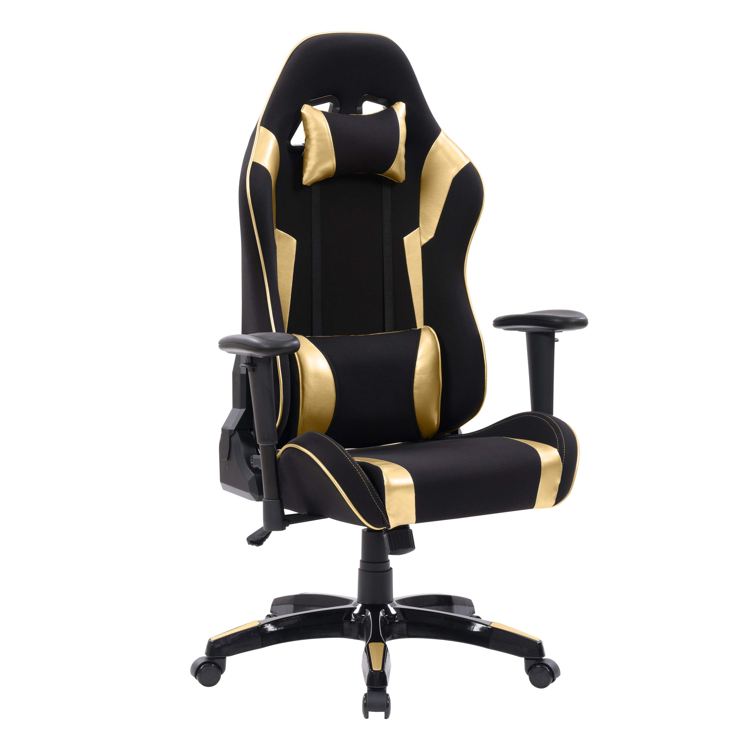CorLiving Gaming Chair, Black/Gold