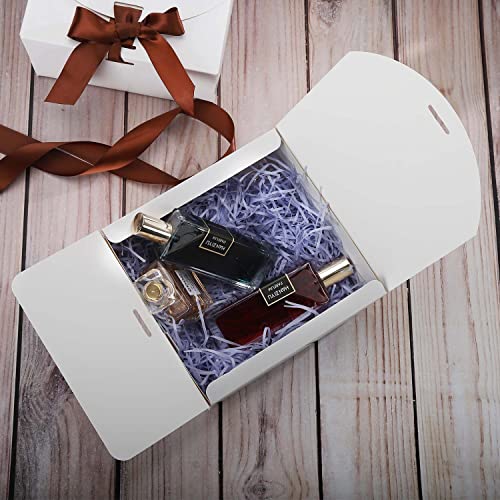 White Gift Box 10 Pack 6.7x6.7x3.5 Inches,Gift Boxes with Ribbons,Bridesmaid Proposal Boxes, Gift Boxes with Lids for Presents, Birthdays,Wedding,Baby Showers,Valentine's Day,Christmas